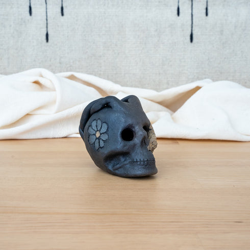 Braided Saga Handcrafted Oaxacan Clay Skull | Wool+Clay