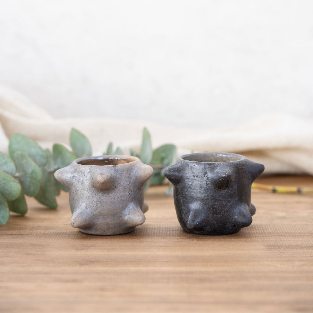 2oz Burnt Pochote Copita | Handcrafted Mezcal Clay Cups | Wool+Clay