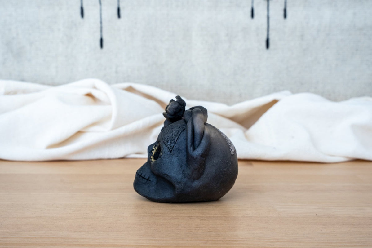 Golden Muertos Clay Skull | Wool+Clay